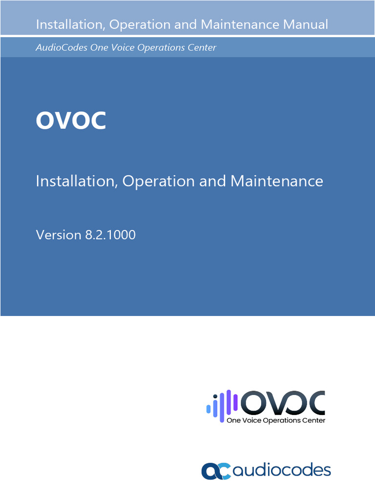 one-voice-operations-center-iom-manual-ver-8-2 | PDF