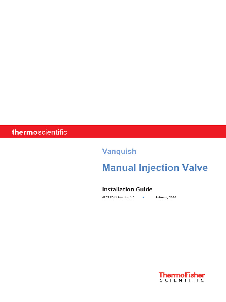4822.3011 - Rev 1.0 - Manual Injection Valve Installation Valve | PDF