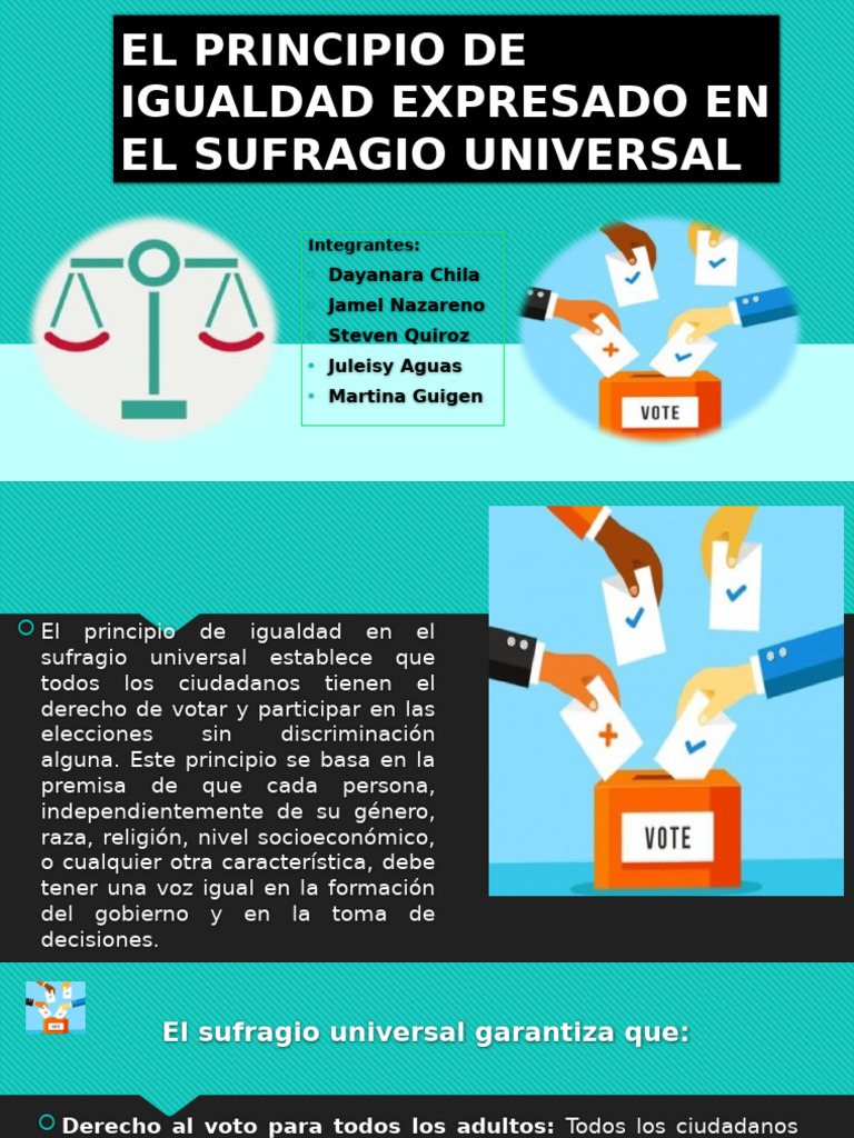 El Principio de Igualdad Expresado en El Sufragio Universal | PDF | Igualdad social | Votación