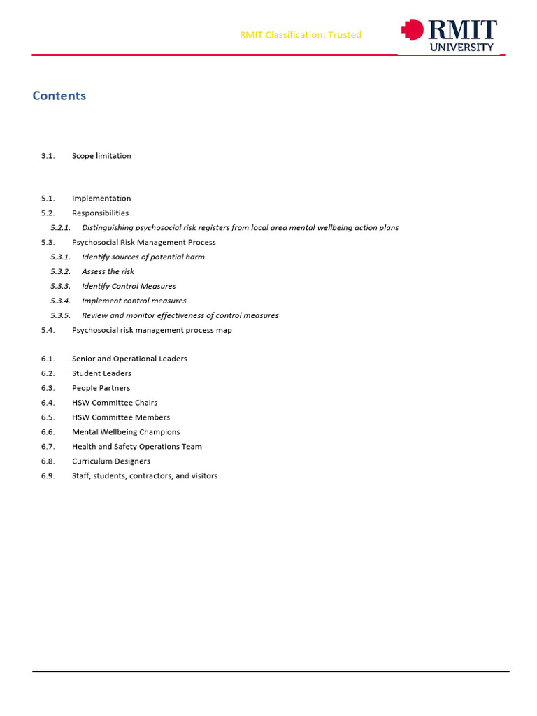 HR HSW PR19 Psychosocial Risk Management Process | PDF