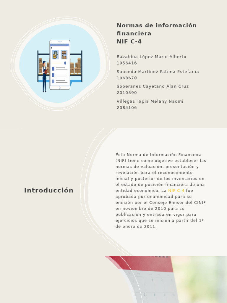 Presentacion NIF C-4 | PDF | Contabilidad | Valoración (Finanzas)