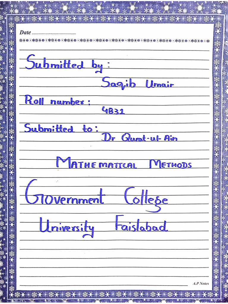 Mathematical Methods 2 | PDF