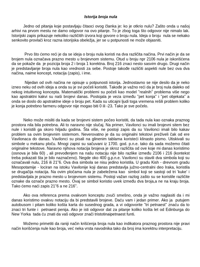 Istorija Broja Nula | PDF