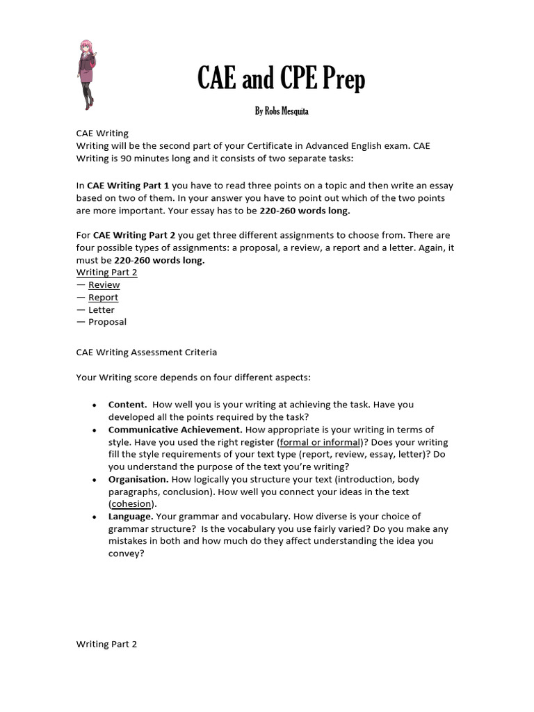 CAE Writing 2 | PDF