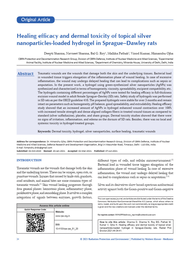 Healing Efficacy and Dermal Toxicity of Topical.7 | PDF