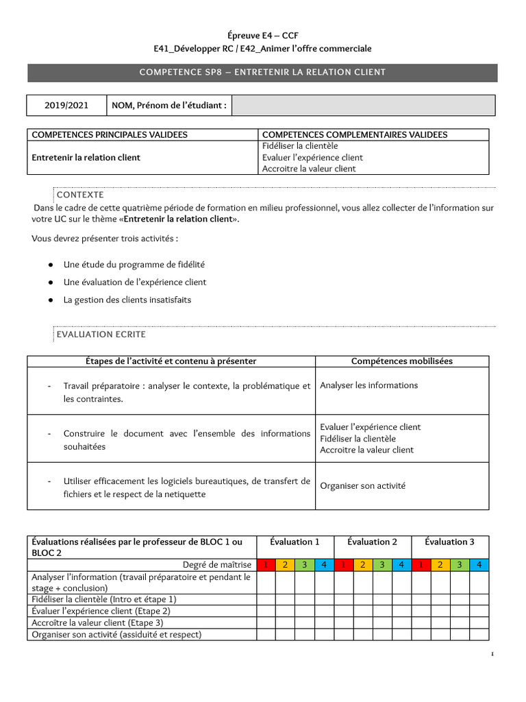 SP8 Grille Evaluation | PDF