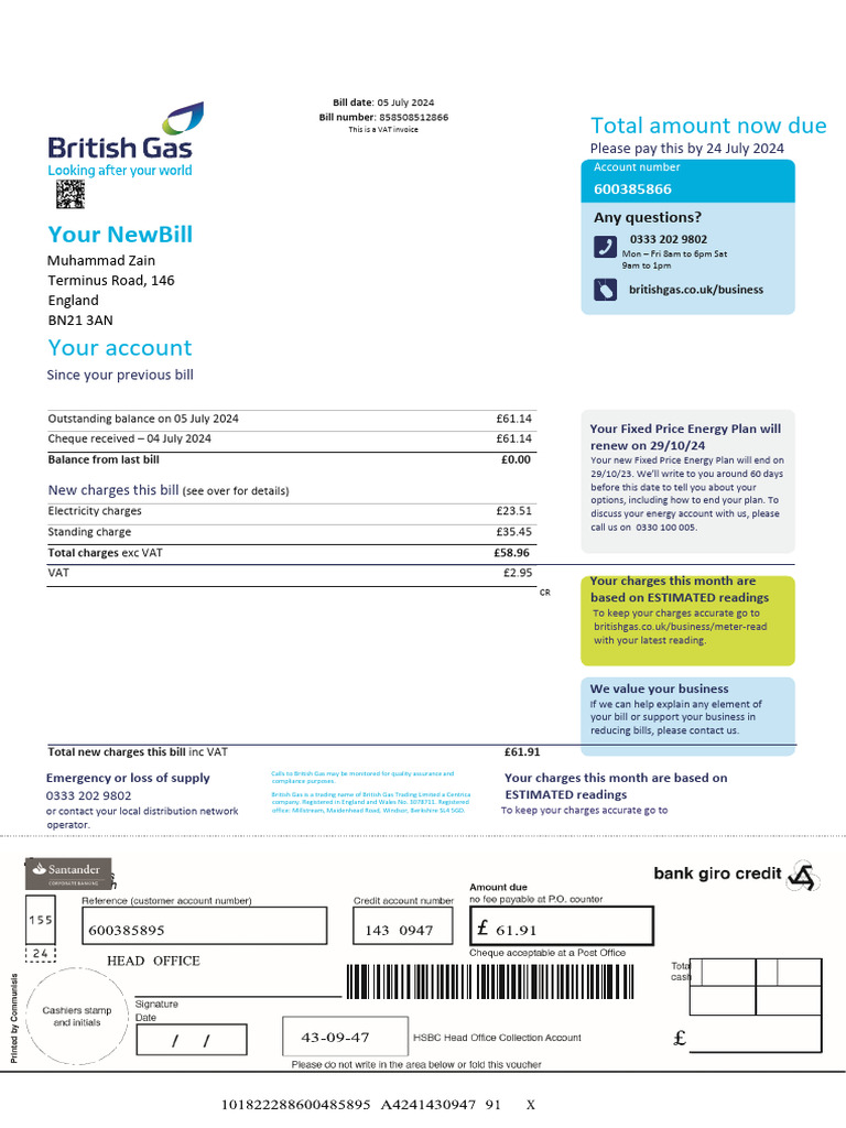British Gas Example | PDF