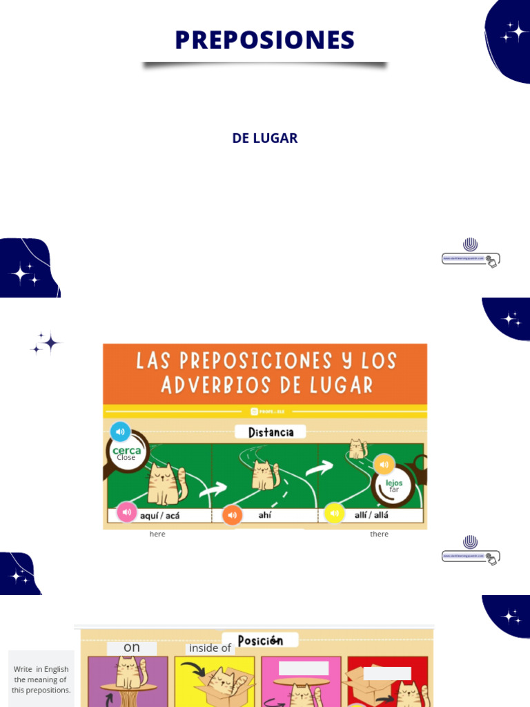 Preposiciones de Lugar | PDF