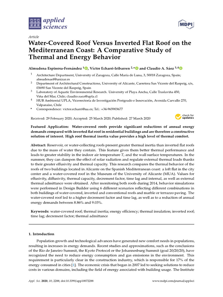 Water-Covered Roof Versus Inverted Flat Roof On TH | PDF