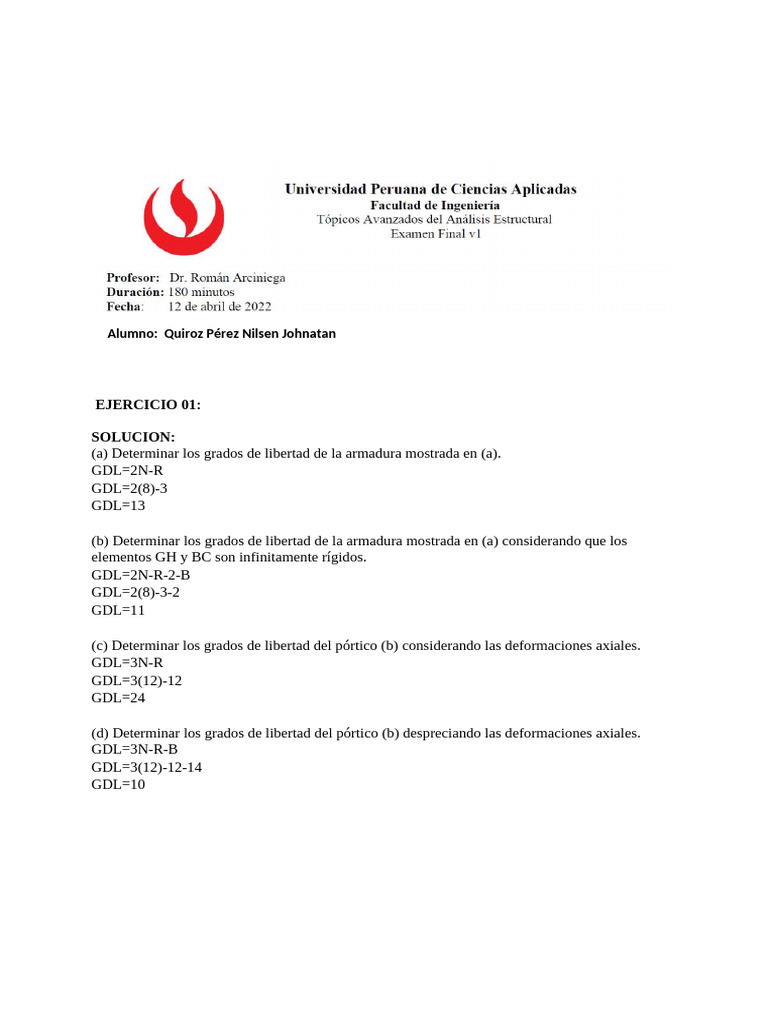 Examen Final Estructuras | PDF