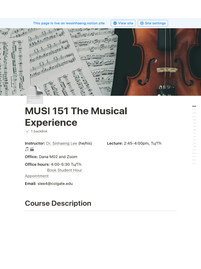 MUSI 151 The Musical Experience | PDF