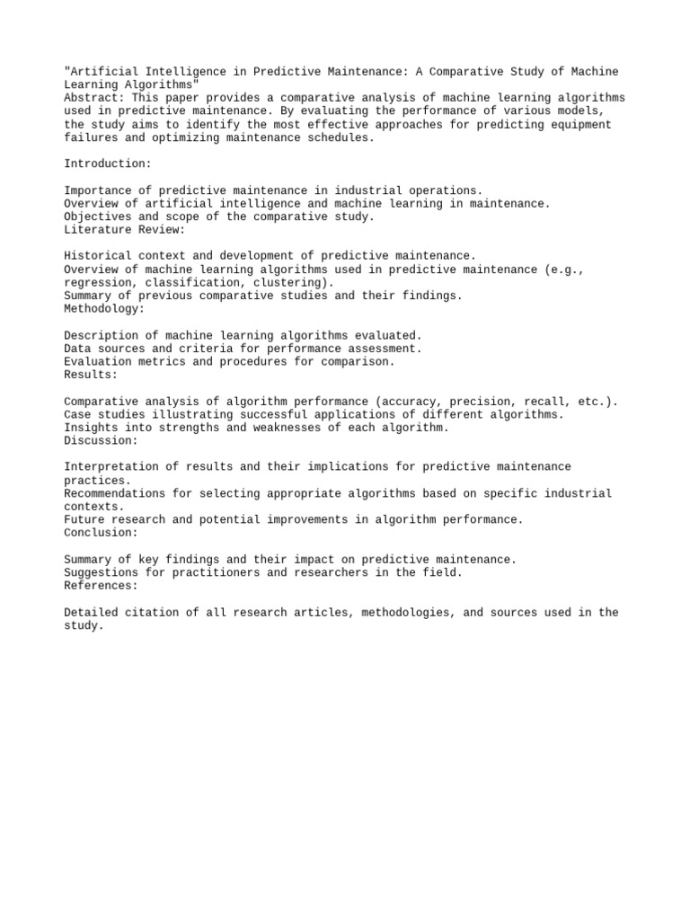 Artificial Intelligence In Predictive Maintenance Pdf
