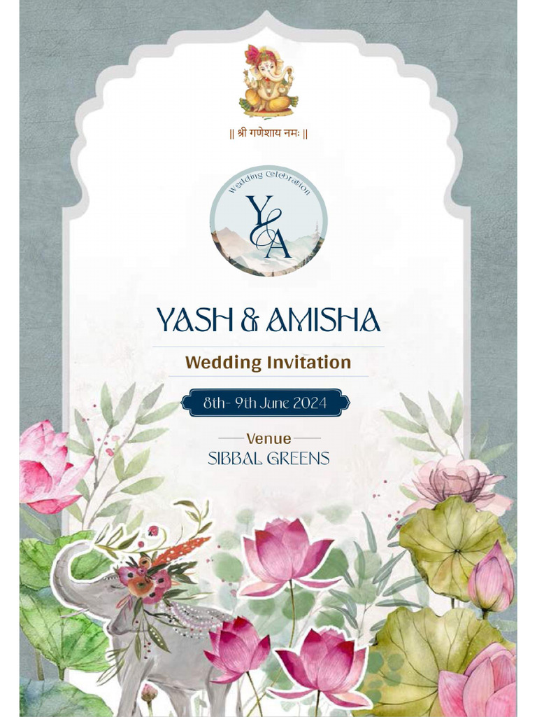 Yash Weds Amisha Wedding Invite PDF | PDF