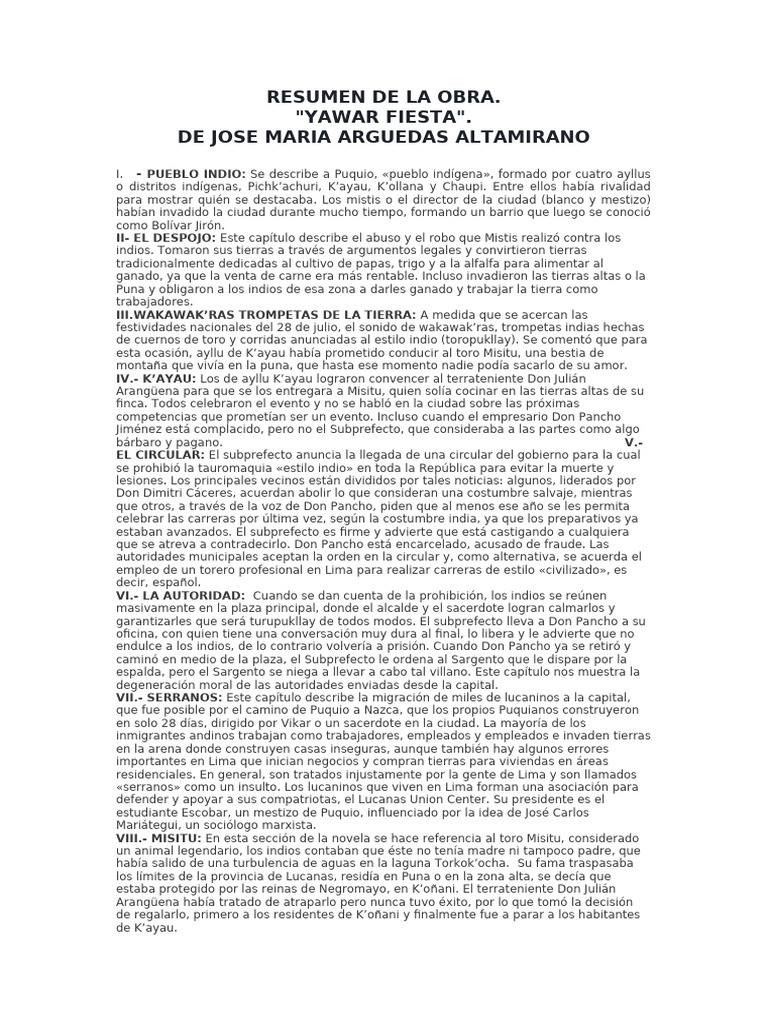 RESUMEN DE LA OBRA Jose Maria | PDF