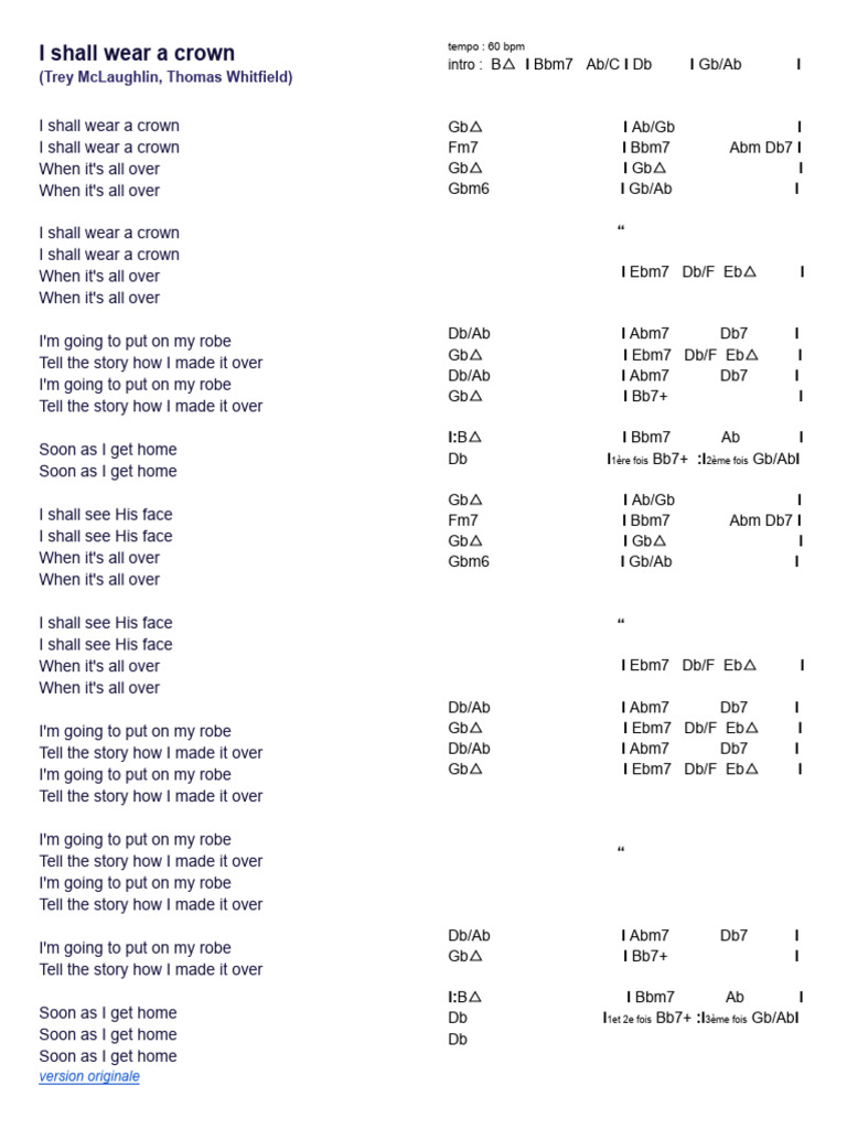 Grille I Shall Wear A Crown | PDF