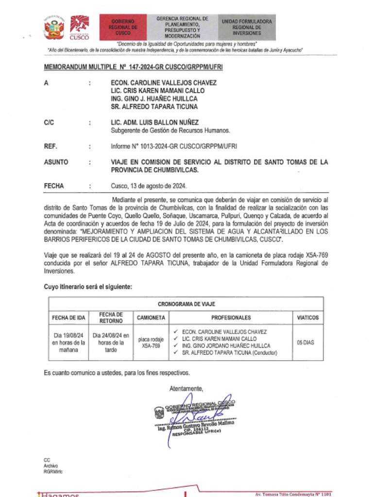 Memo Mult. #147 | PDF