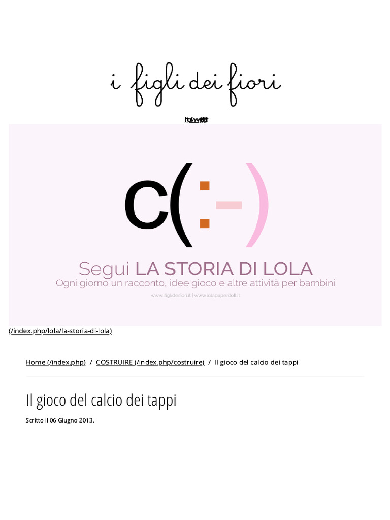 Il Gioco Del Calcio Dei Tappi | PDF