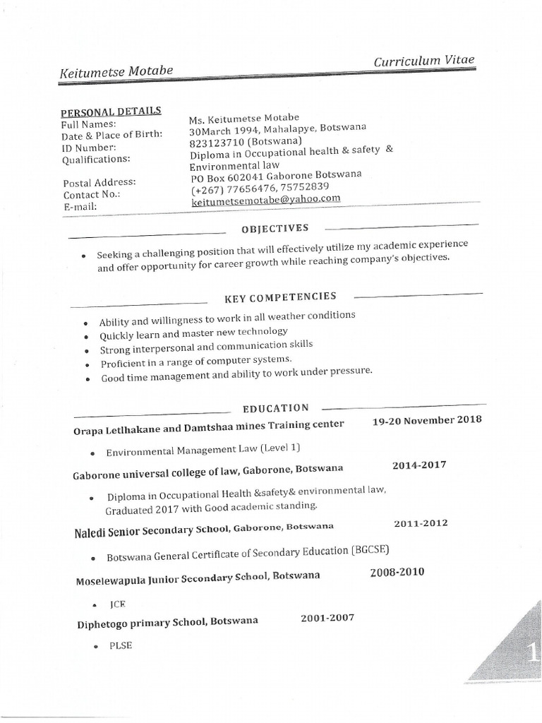 She Officer CV | PDF