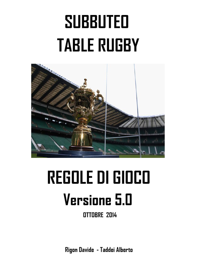 Subbuteo Table Rugby Regolamento 5-0 | PDF