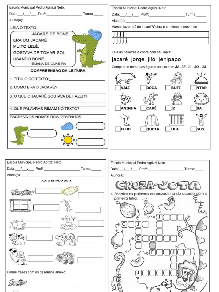 ATIVIDADE LETRA J | PDF