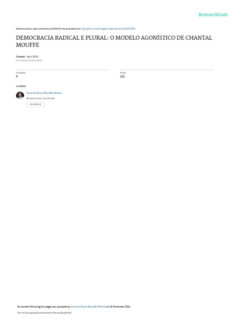 Democracia Radical e Plural o Modelo Agonistico de | PDF | Ciencias ...