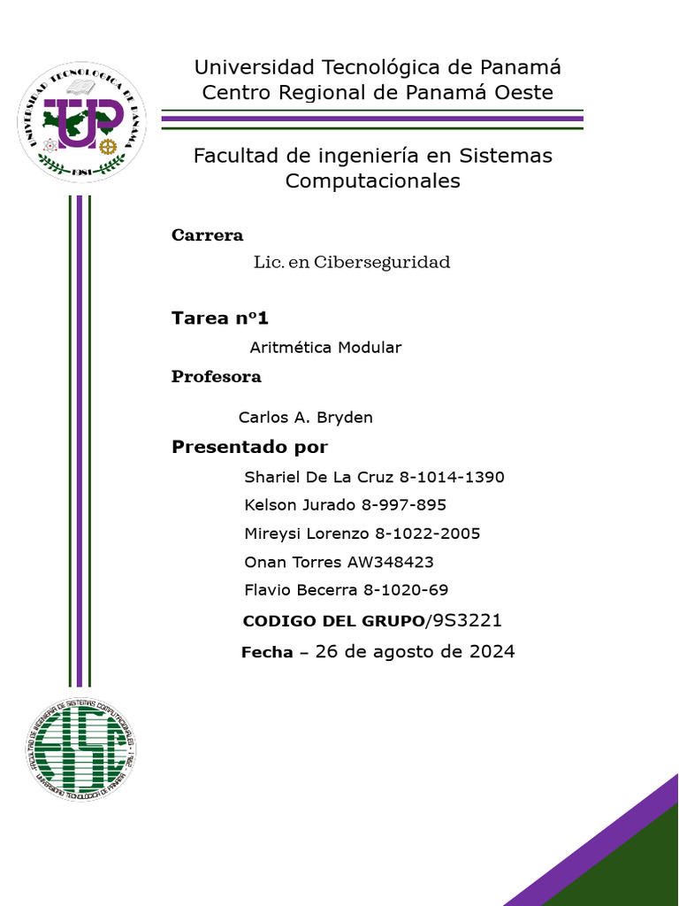 Tarea.1 Aritmetica Modular | PDF