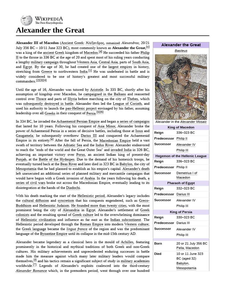 Alexander The Great | PDF | Alexander The Great | Achaemenid Empire