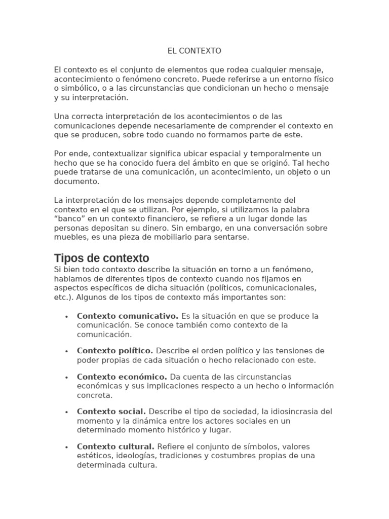 El Contexto | PDF