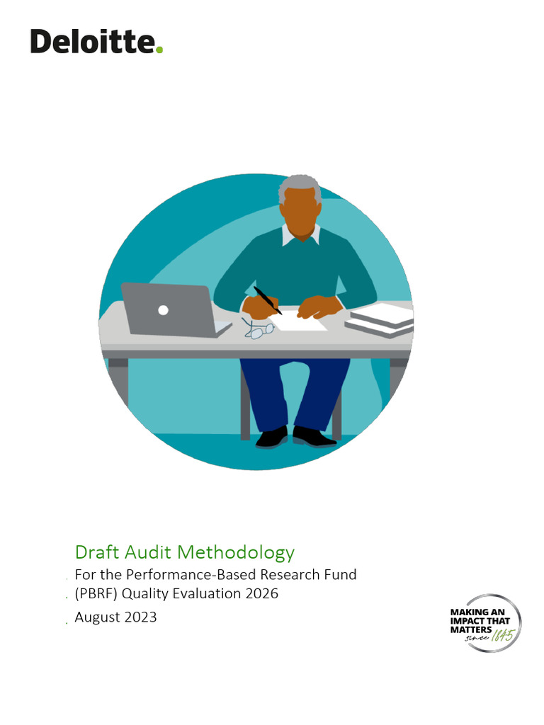 Draft Audit Methodology For PBRF Quality Evaluation 2026 | PDF