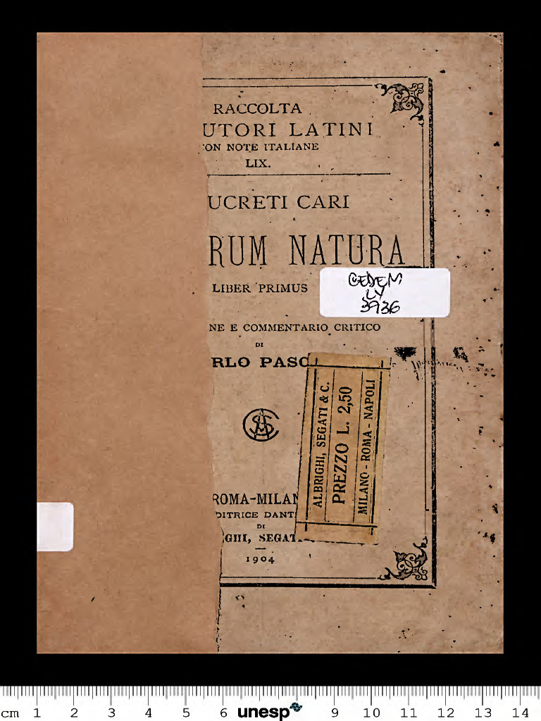 De Rerum Natura Liber Primus | PDF