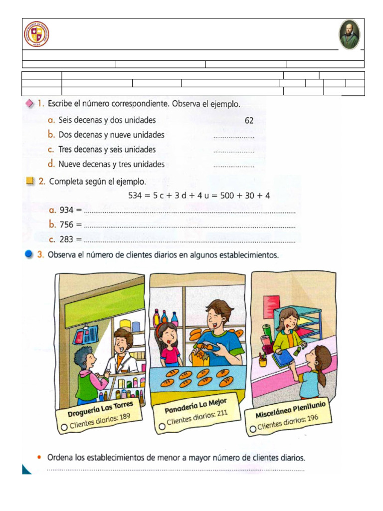 DIAGNOSTICO 1 MATE 3° | PDF