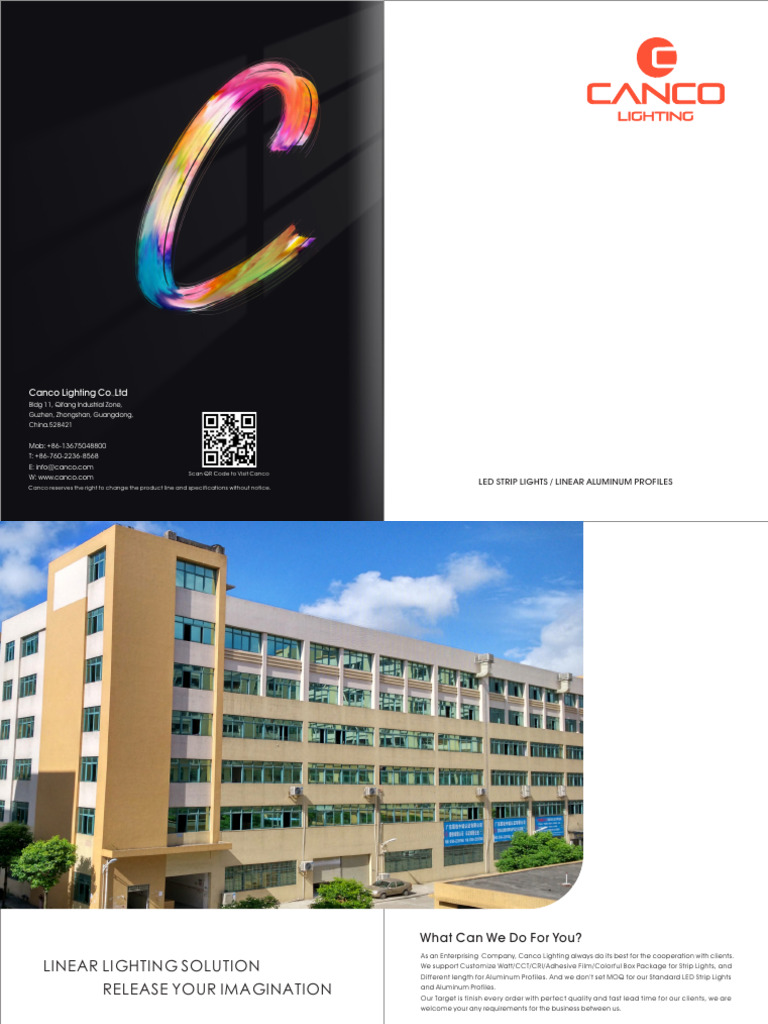 Canco Lighting E-Catalog (Strip Lights Aluminum Profiles) | PDF