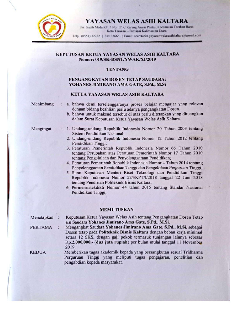 SK Dosen Tetap - Compressed - Compressed | PDF