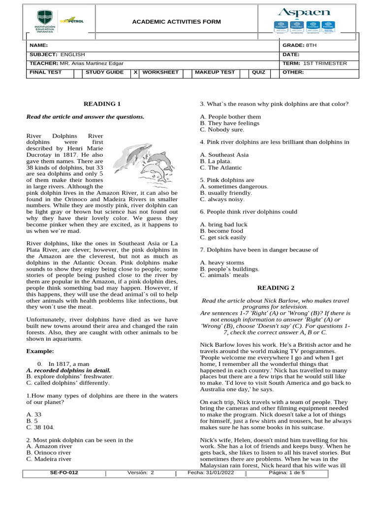 Study Guide 1st Trimester 2024 | PDF