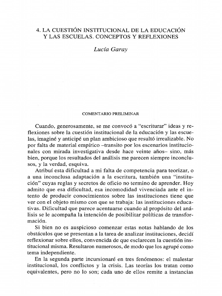 Lucía Garay-Pensando Las Instituciones | PDF
