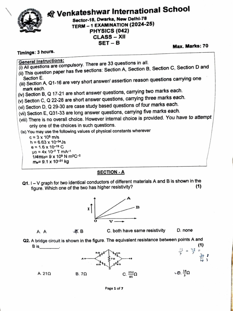 physics mid term - 12 | PDF