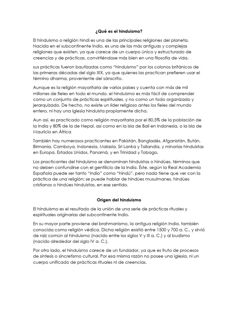 Qué Es El Hinduismo | PDF
