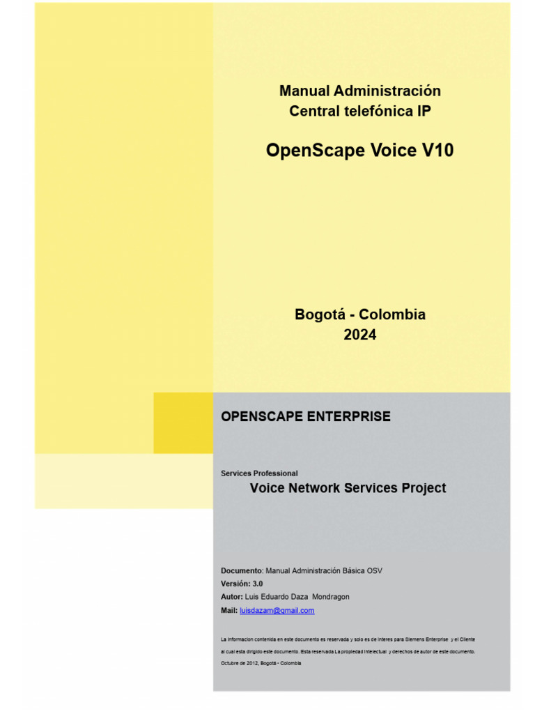 Manual Administración Basica OpenScape Voice CGFM Version 10 - 2024 | PDF