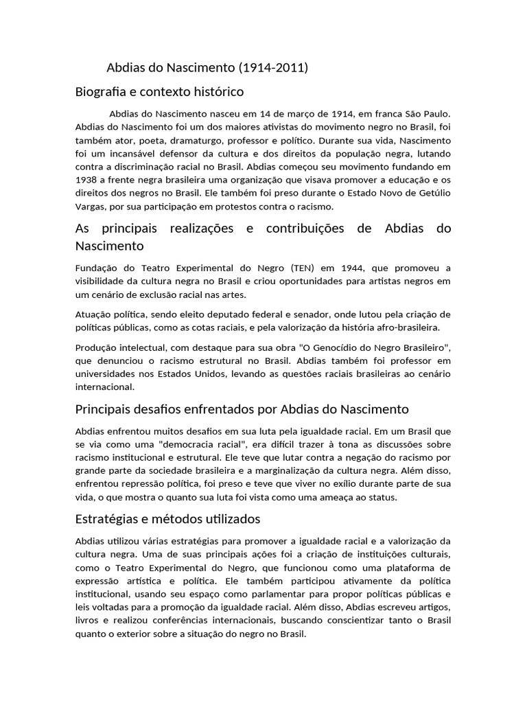 Abdias Do Nascimento | PDF