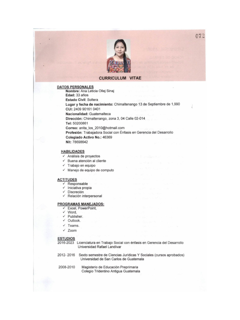 Modelo de Curriculum | PDF