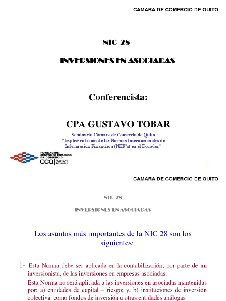 Presentación NIC 28 | PDF | normas internacionales de INFORMACION ...