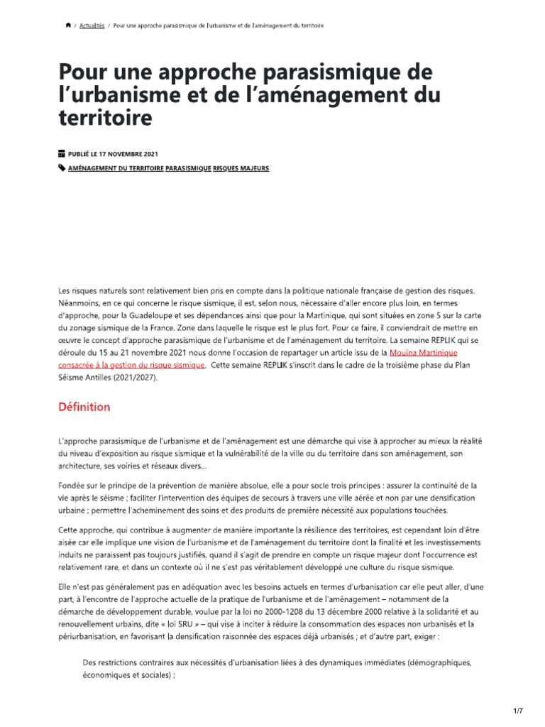 Amenagement Parasismique | PDF