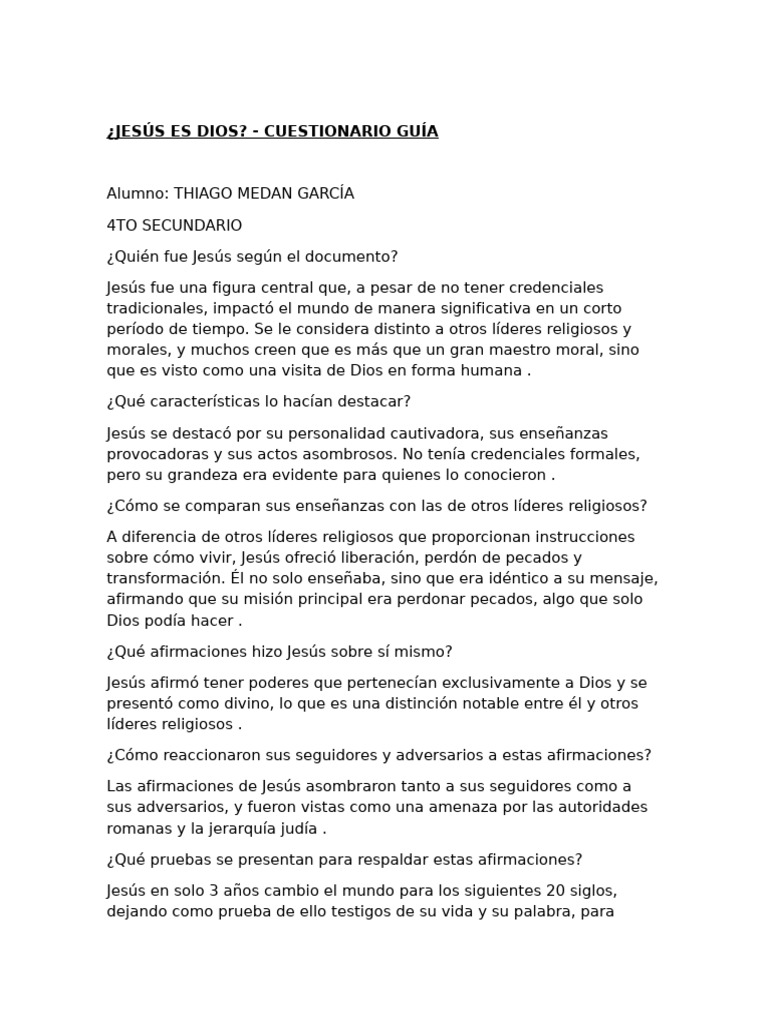 Formación Religiosa Trabajo Práctico | PDF