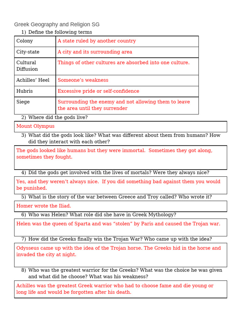 Greek Mythology Notes | PDF