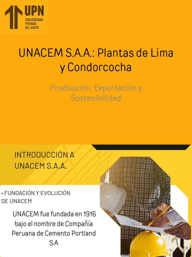 UNACEM_Plantas_Lima_Condorcocha.pptx | PDF