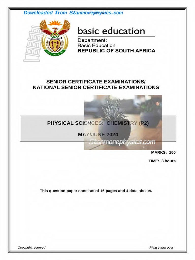 NSC Physical Sciences Grade 12 May June 2024 P2 and Memo | PDF