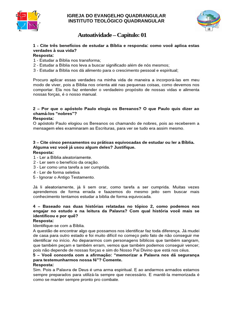 Metodos-de-Estudo-Biblico-Atividades Jefferson | PDF