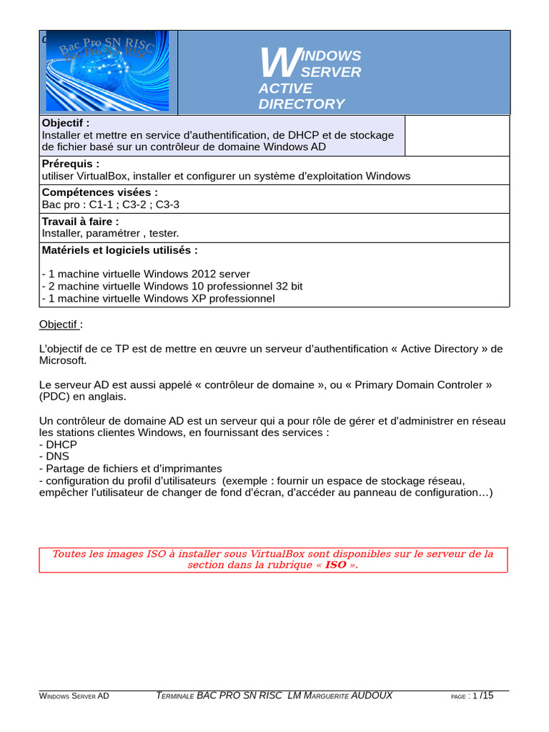 TP Windows Server Active Directory | PDF