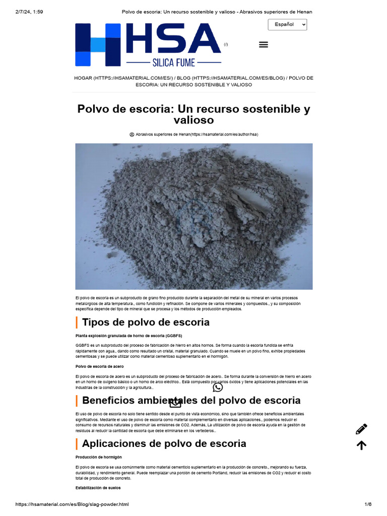 Polvo de Escoria - Un Recurso Sostenible y Valioso - Abrasivos ...