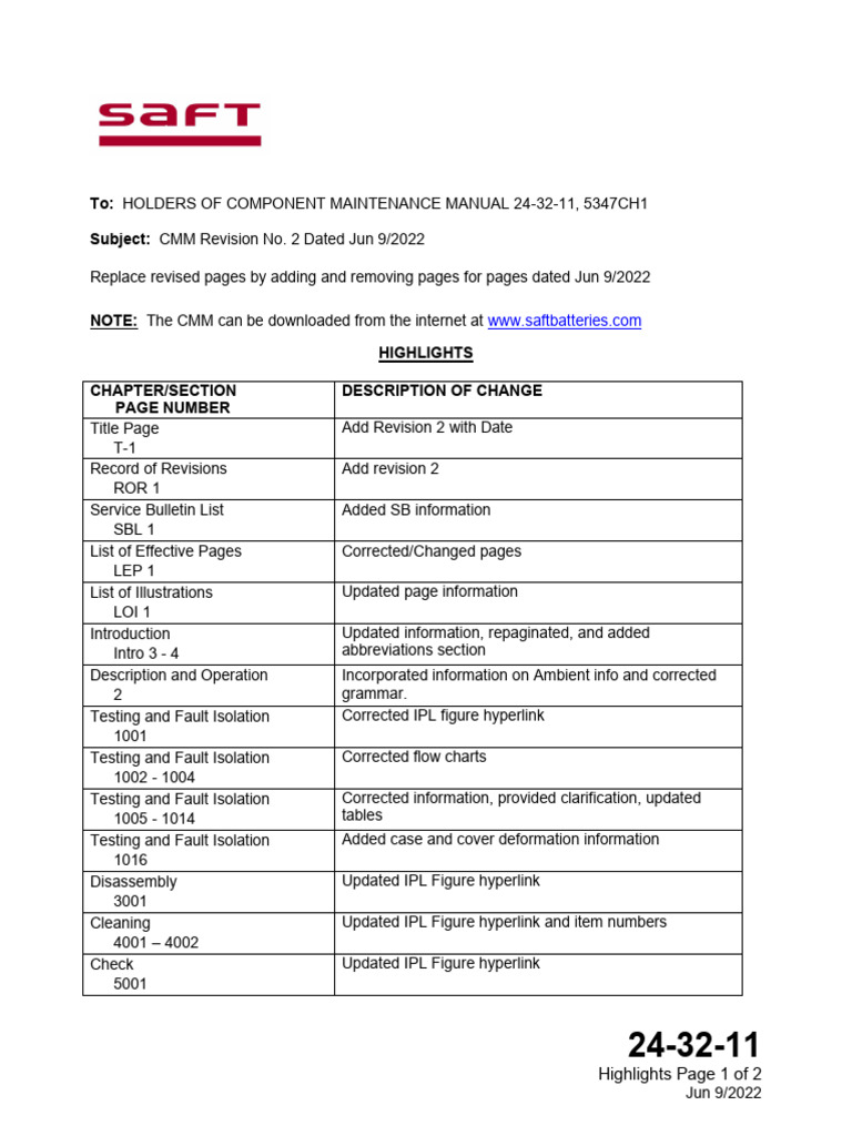 CMM 5347CH1 24-32-11 Rev 02-1 | PDF
